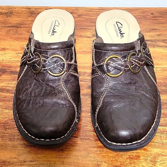 Clarks | Shoes | Clarks Nikki Theater Brown Leather Comfort Slip On ...